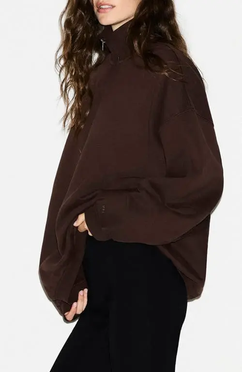 SKIMS Slouchy Half Zip Pullover - Espresso