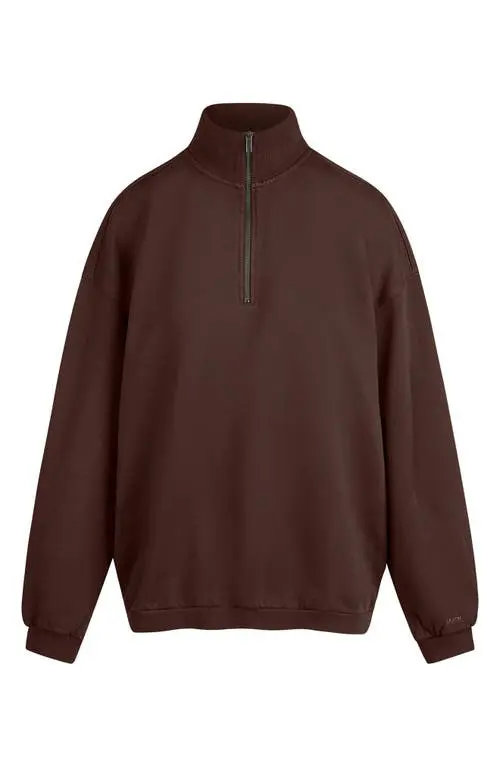SKIMS Slouchy Half Zip Pullover - Espresso