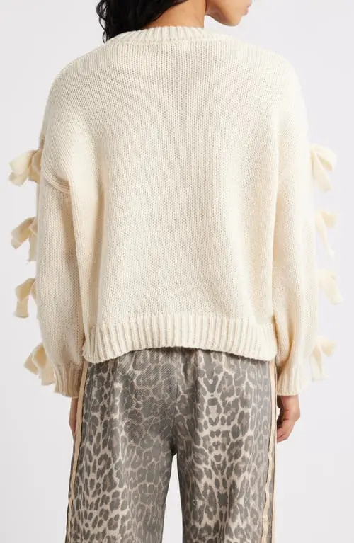 PETAL & PUP Tie Sleeve Sweater - Ivory