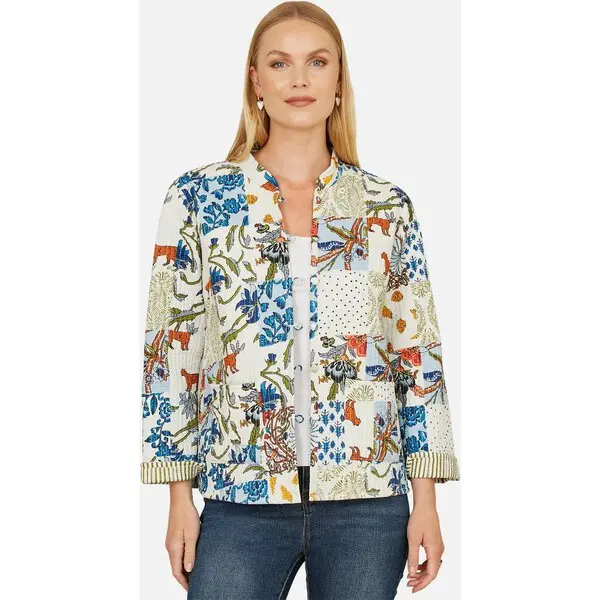YUMI Indian Patchwork Reversible Jacket - White