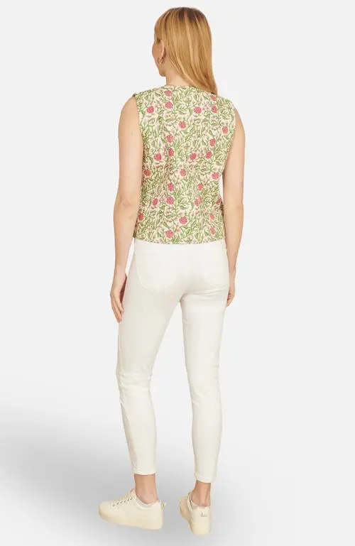 YUMI Floral Reversible Quilted Jacket - White