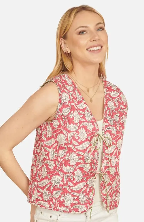 YUMI Floral Reversible Quilted Jacket - White