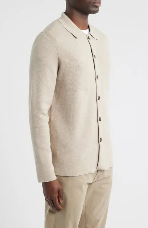 Robert Barakett Cantor Knit Cotton Button-up Overshirt