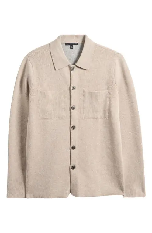 Robert Barakett Cantor Knit Cotton Button-up Overshirt