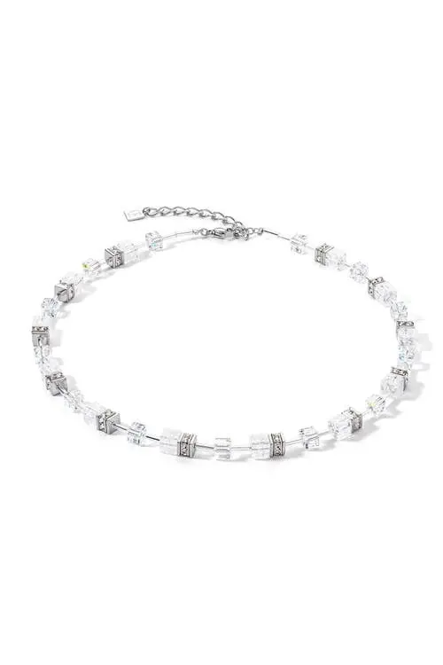COEUR DE LION Geocube Iconic Nature Silver Necklace - White