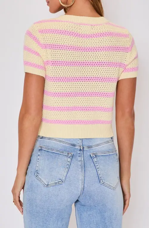 VICI Jessica Stripe Open Stitch Short Sleeve Cardigan