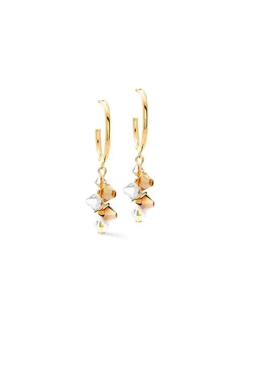 COEUR DE LION Dancing Crystals Gold Earrings - Beige