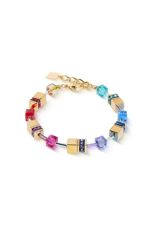 COEUR DE LION Geocube Iconic Metallic Rainbow Bracelet - Gold
