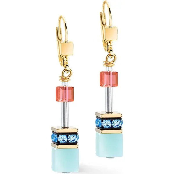 COEUR DE LION Geo Cube Iconic Precious Earrings - Rainbow