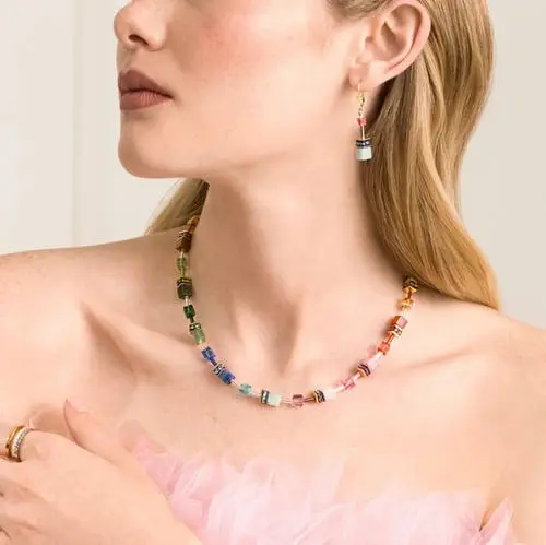 COEUR DE LION Geo Cube Iconic Precious Earrings - Rainbow