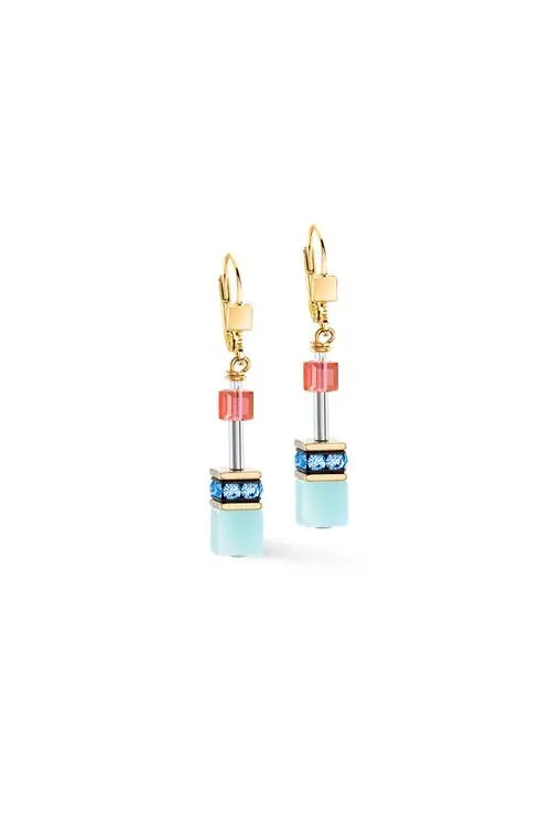 COEUR DE LION Geo Cube Iconic Precious Earrings - Rainbow