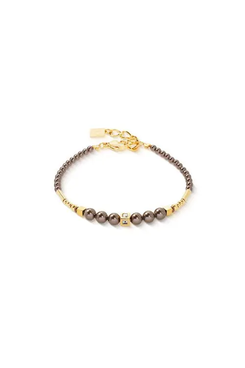 COEUR DE LION Pearls Gold Bracelet - Brown