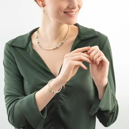 COEUR DE LION Precious Fusion Offset Gold Bracelet - Green