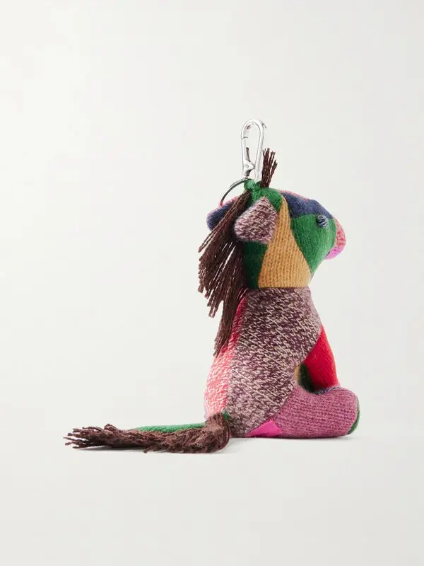 THE ELDER STATESMAN Pony Patchwork Cashmere Keychain