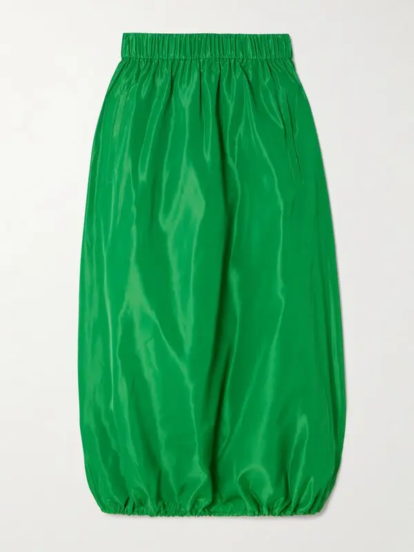Tibi Gathered Shell Midi Skirt