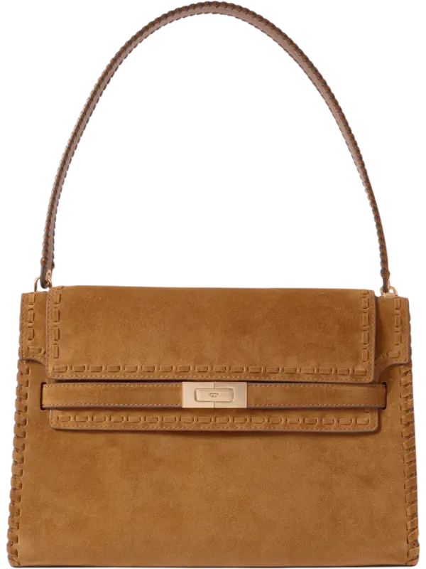 Tory Burch Lee Radziwill Large Leather-trimmed Shoulder Bag - Brown