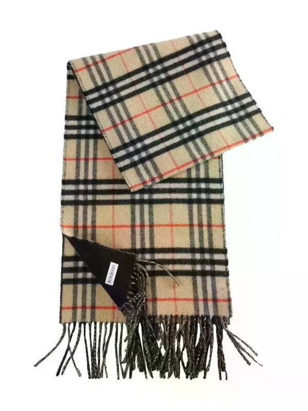 Burberry Check-pattern Fringed Scarf - Neutrals