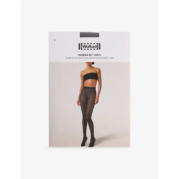 Wolford Netted Stretch-woven Tights - 7005 Black