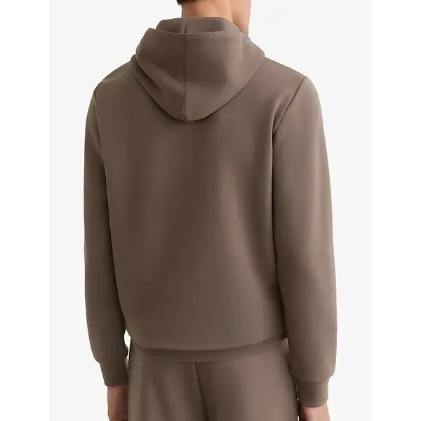 REISS Regular-fit Stretch-jersey Hoody - Light Brown