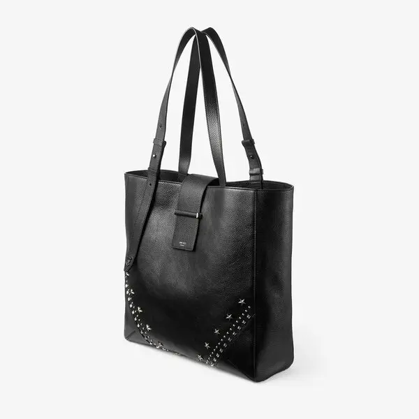 JIMMY CHOO Soft Grained Calf Skin Tote Bag With Textured Stars