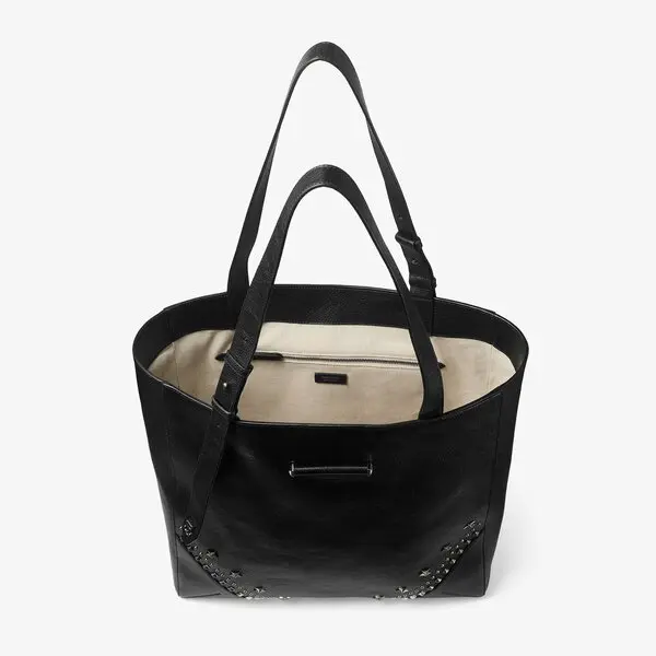 JIMMY CHOO Soft Grained Calf Skin Tote Bag With Textured Stars