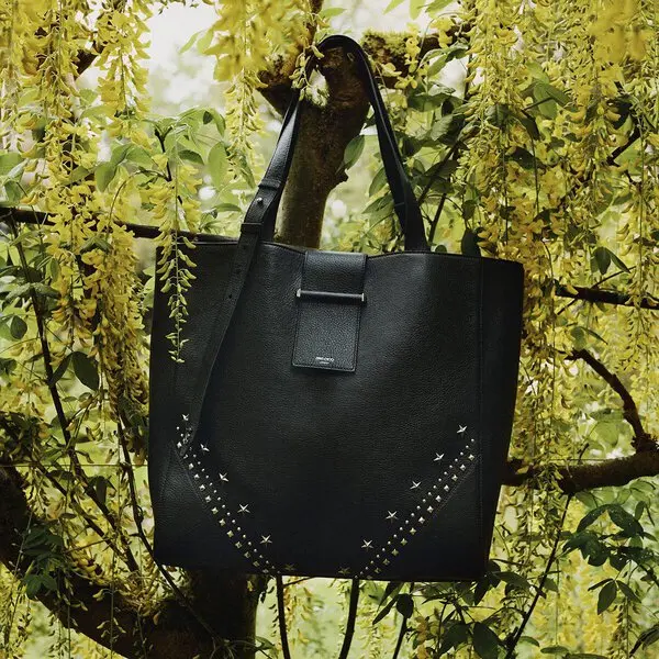 JIMMY CHOO Soft Grained Calf Skin Tote Bag With Textured Stars