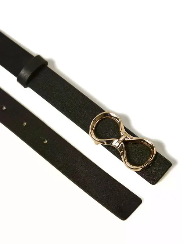 TWINSET Reversible Leather Belt With Logo Buckle - Black