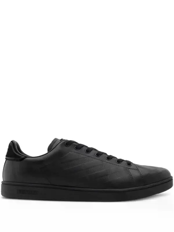 Burberry Embossed-check Leather Low-top Sneakers - Black