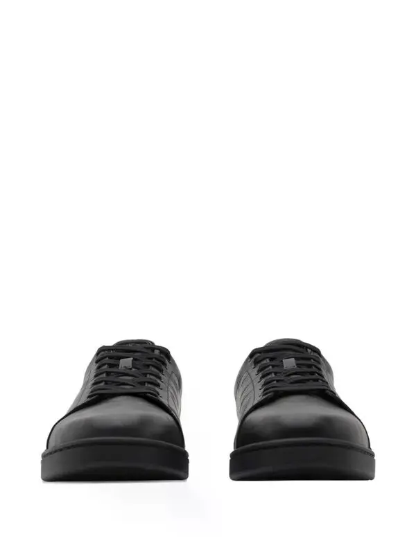 Burberry Embossed-check Leather Low-top Sneakers - Black