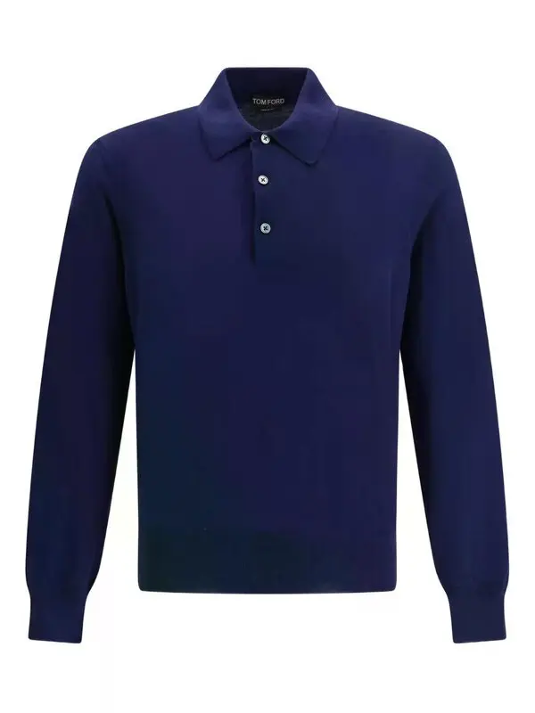 TOM FORD Long-sleeve Button Polo Shirt