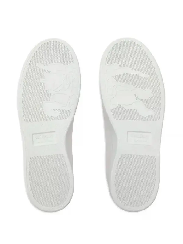 Burberry Embossed Check Leather Sneakers - White