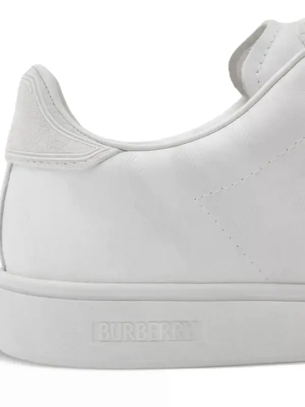 Burberry Embossed-check Leather Sneakers - White