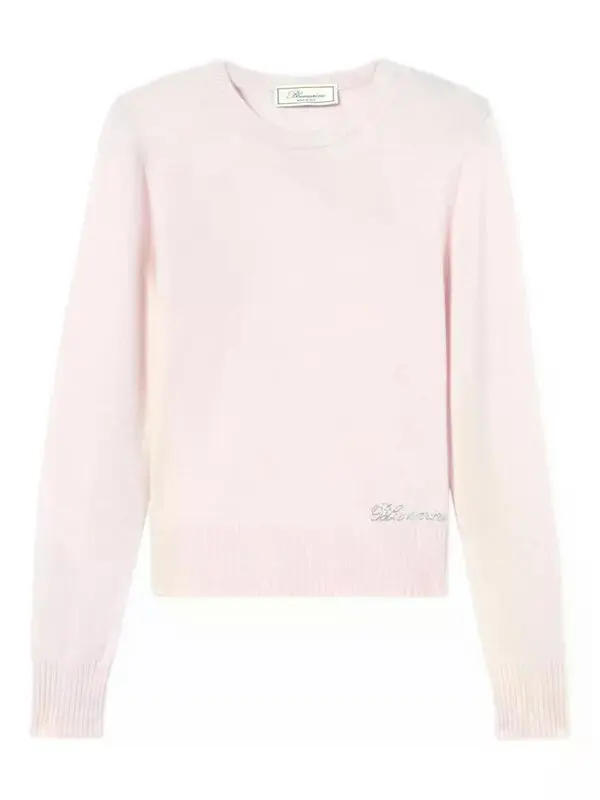Blumarine Logo-embroidered Sweater - Pink