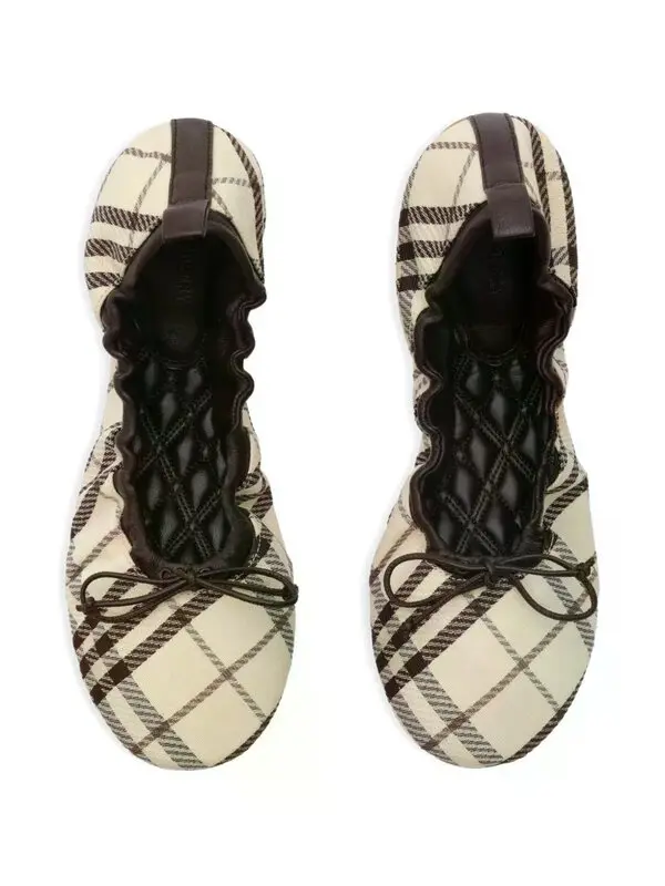 Burberry Checked Ballet Flats - Neutrals
