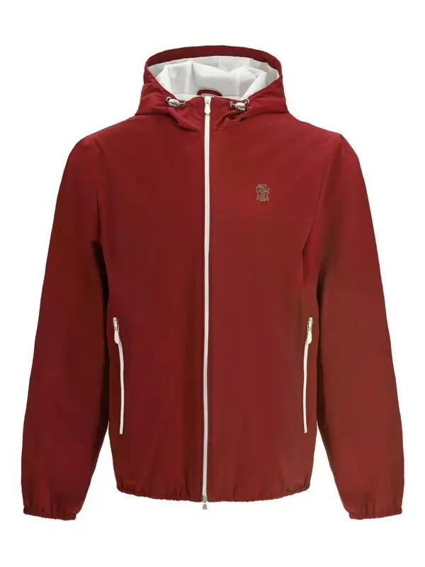 Brunello Cucinelli Hooded Zip-up Jacket - Red