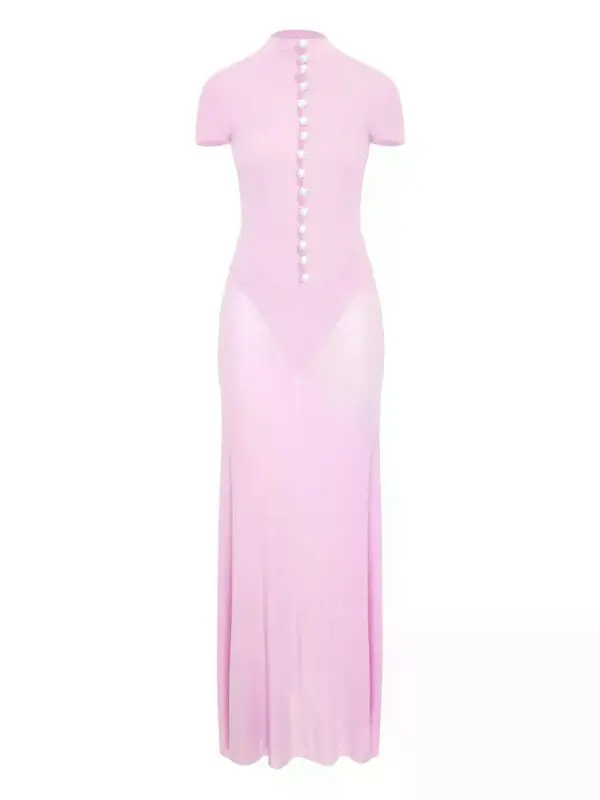 MANURI Button-detail Maxi Dress - Pink