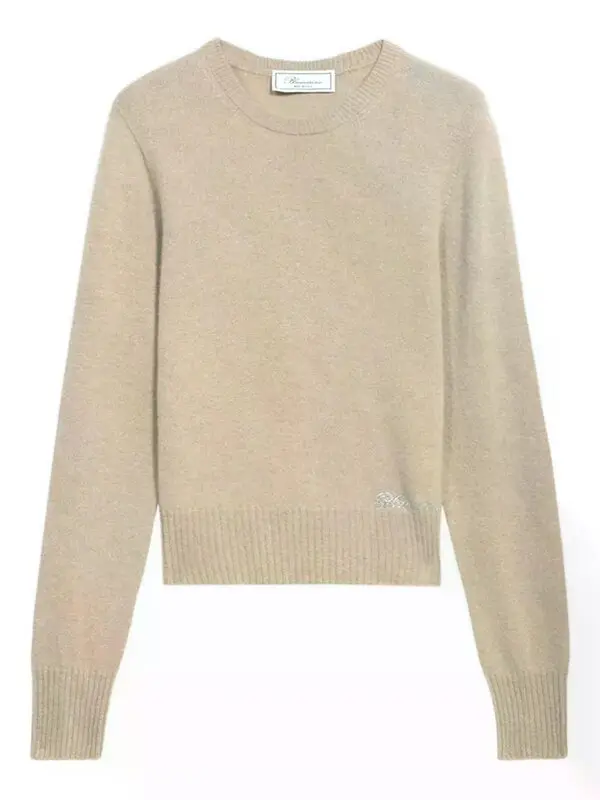 Blumarine Logo-embroidered Sweater - Neutrals