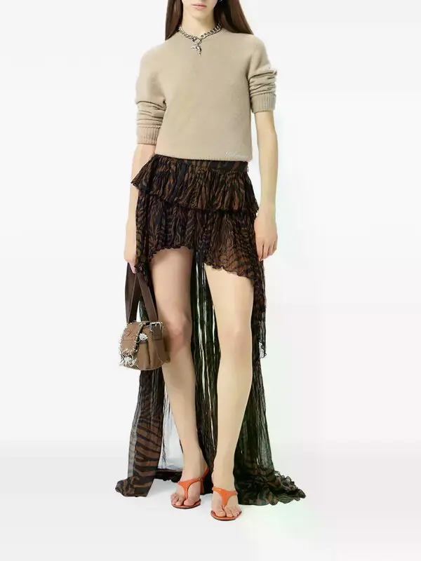 Blumarine Logo-embroidered Sweater - Neutrals