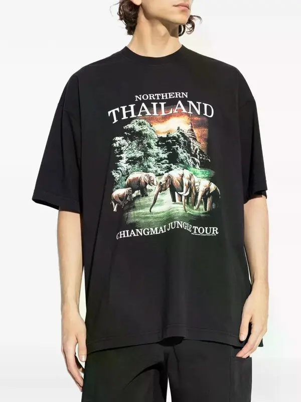 Vetements Northern Thailand Chiangmai Jungle Tour T-shirt - Black
