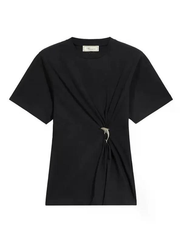 Blumarine Dolphin-detail T-shirt - Black