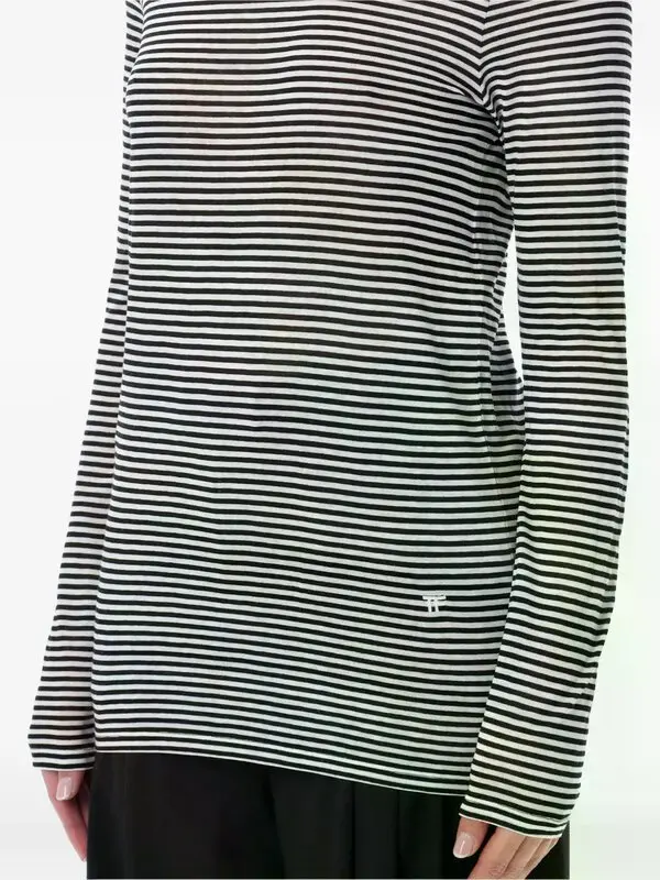 TOM FORD Striped Long Sleeve Tank Top - White