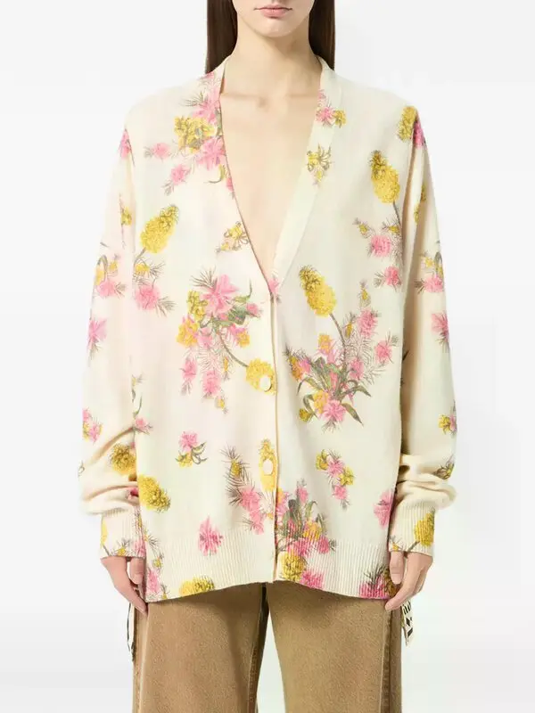 Blumarine Floral-print Cardigan