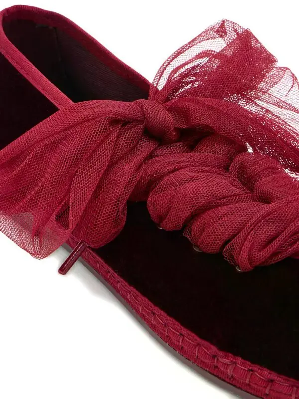 FLABELUS Ginevra Tulle Bow Espadrilles - Red