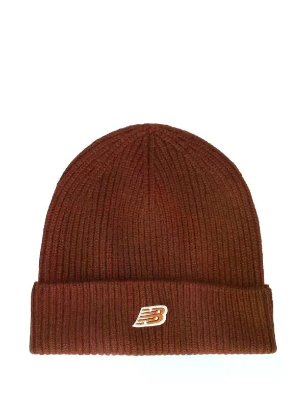 NEW BALANCE Logo-patch Beanie - Brown