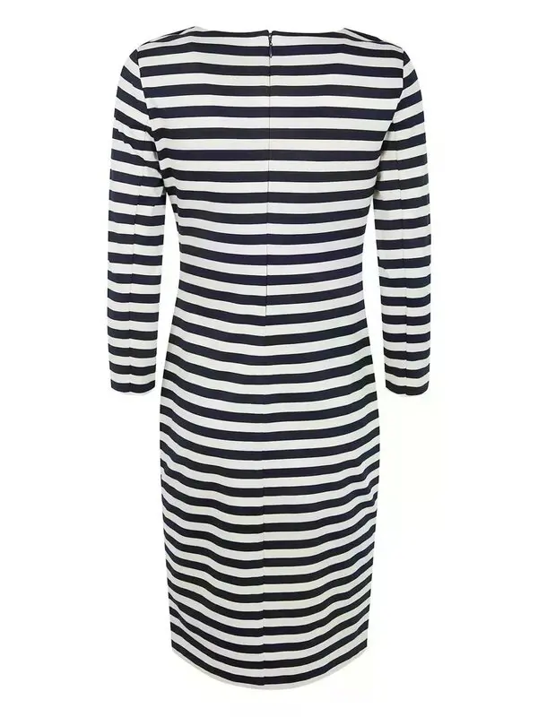 Ralph Lauren Striped Midi Dress In Blue | Editorialist