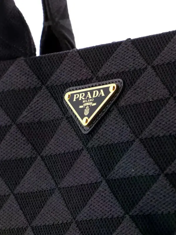 Prada Symbole Jacquard Large Tote Bag - Black