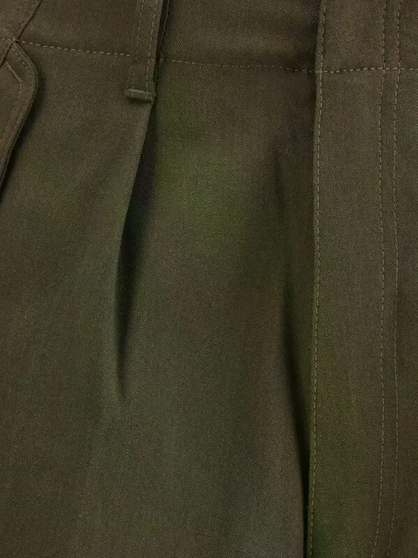 TOM FORD Pleated Cargo Trousers - Green