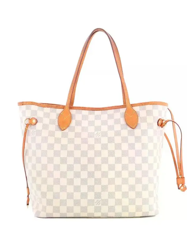 LOUIS VUITTON Neverfull Mm Damier Tote Bag - White
