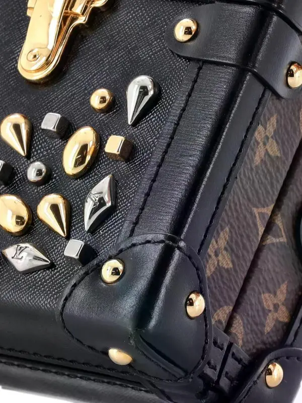 LOUIS VUITTON Petite Malle Studded Crossbody Bag - Black