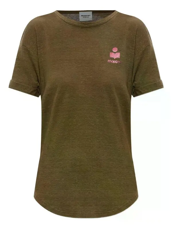 MARANT ETOILE Koldia Logo-print T-shirt - Green